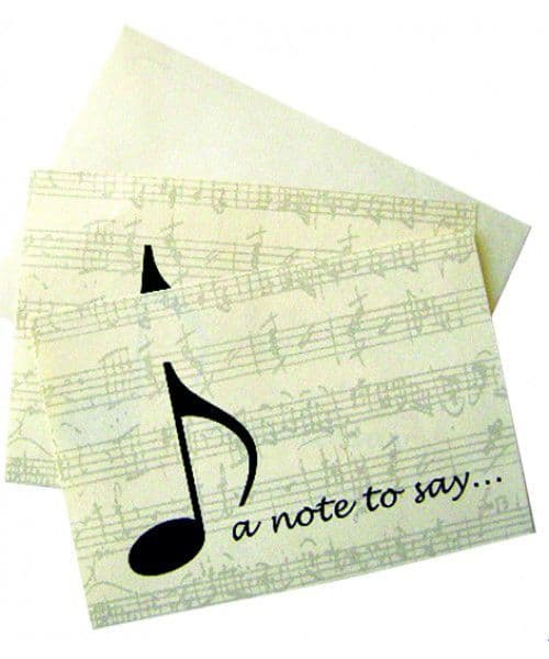 Music Stationery Notelets - A Note To Say... | musical gifts online