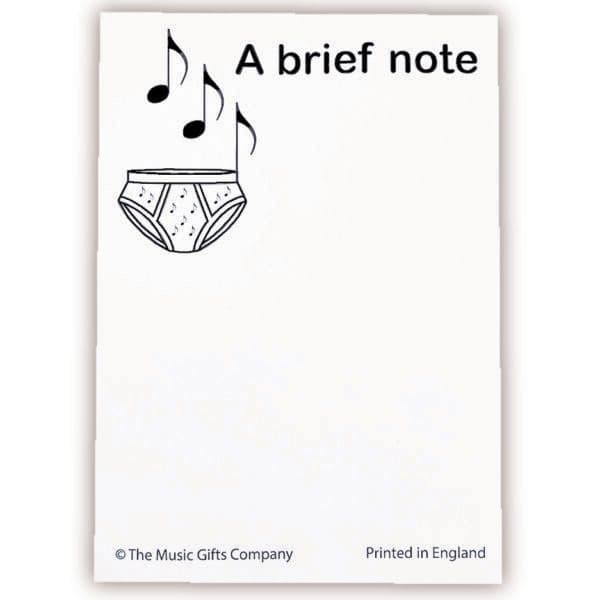 A Brief Note A6 Notepad - Music Themed Notepad | musical gifts online