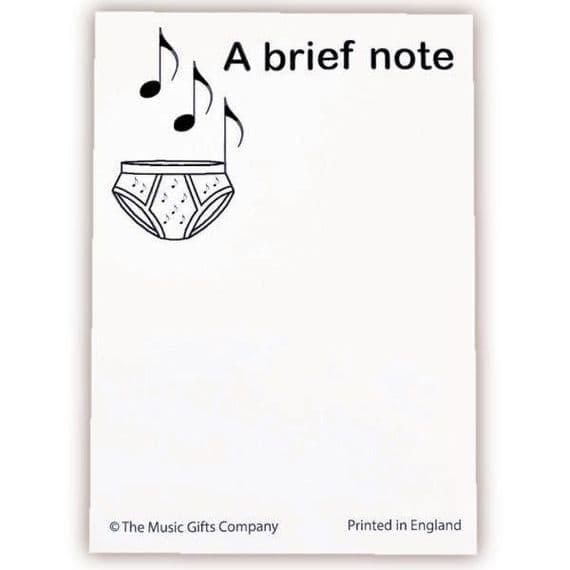 A Brief Note A6 Notepad - Music Themed Notepad | musical gifts online
