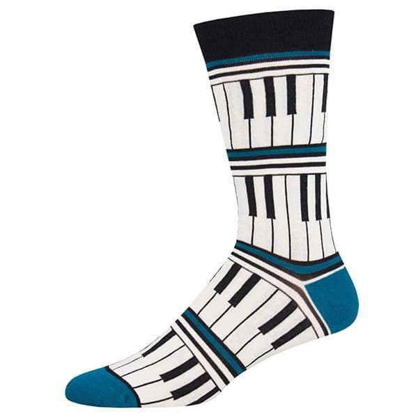 Piano Stripe Socks in Black - Music Socks | musical gifts online