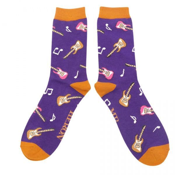 Purple Bamboo Guitar Socks by Mr Heron