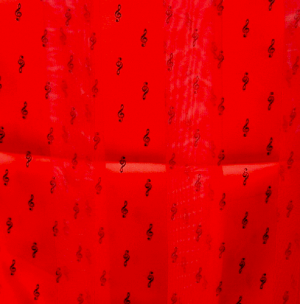 Red Music Scarf with Black Treble Clefs - Music | musical gifts online