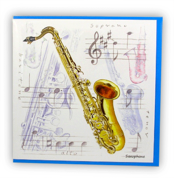Saxophone Greetings Card – Music Card | musical gifts online