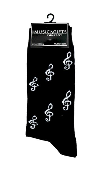 Black Treble Clef Socks – Musicians Music Socks | musical gifts online