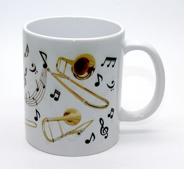 Trombone Bass Clef Designed Mug - Music Mug | musical gifts online