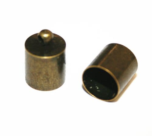 10pcs x inside measurement 7mm antique brass barrel end cap - C7003036