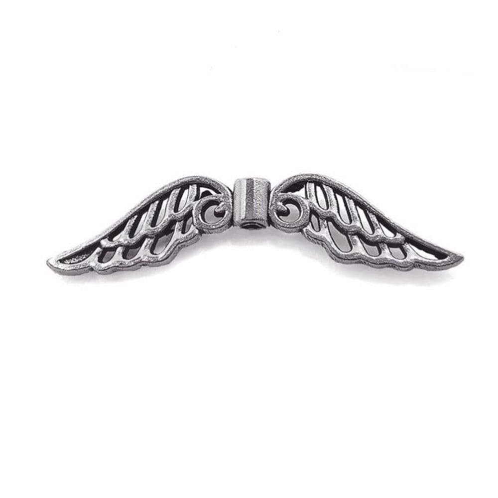Antique Silver Filigree Style Angel Wing small 31 x 7mm 30pcs