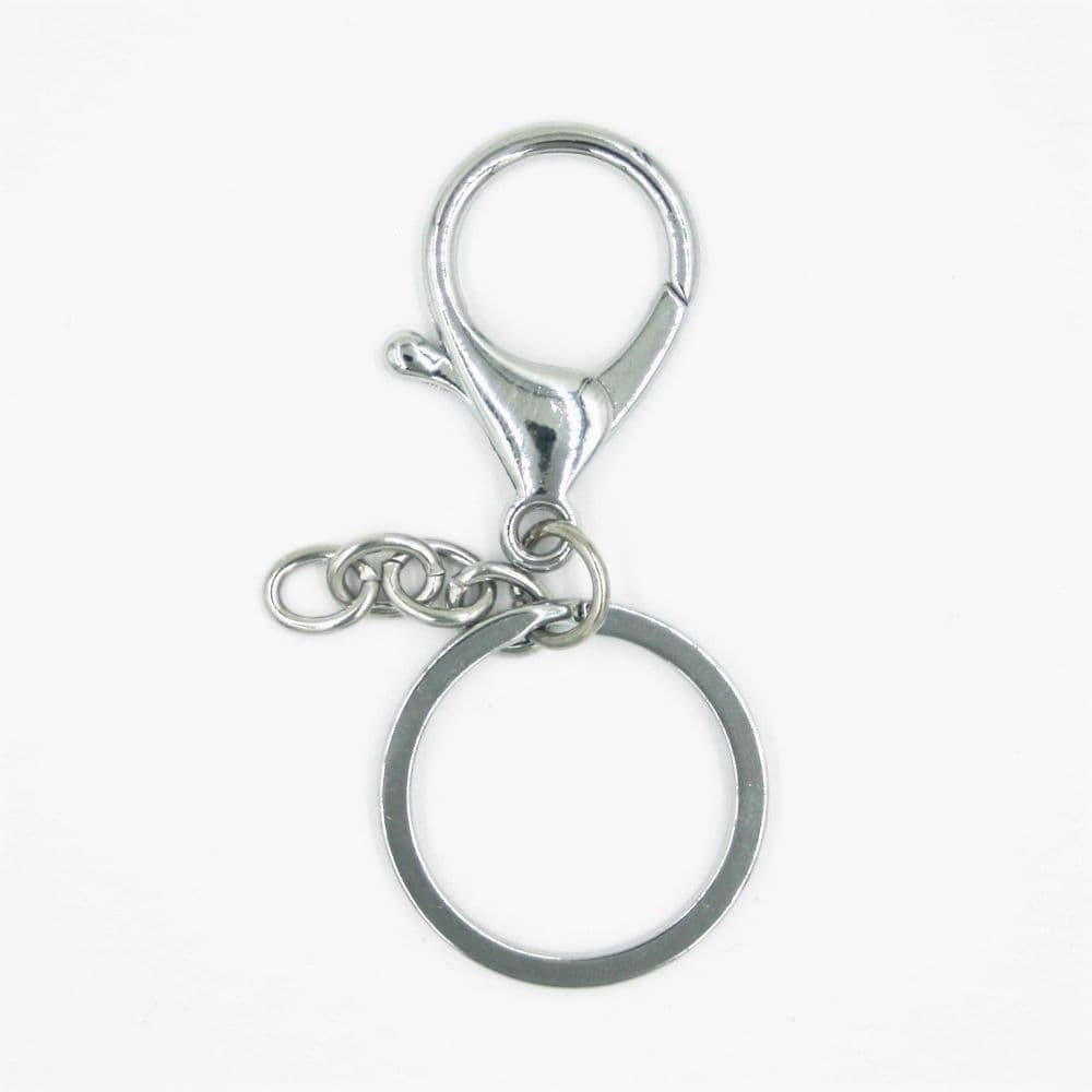 Chrome key ring with large lobster clasp