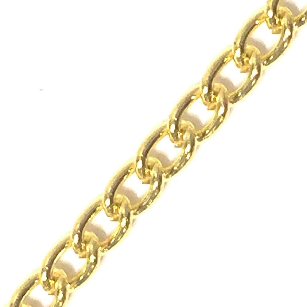 Fine gold plated curb chain - width 2 5mm