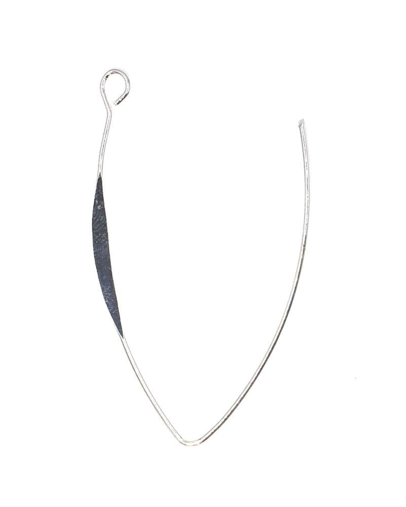 Silver plated flat wishbone shaped earring findings