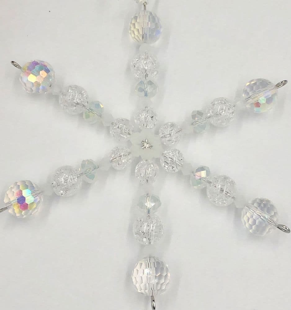 Snowflake kit Ice crystals 4 5 inches -Clear AB white - 2106 - 1 99 each