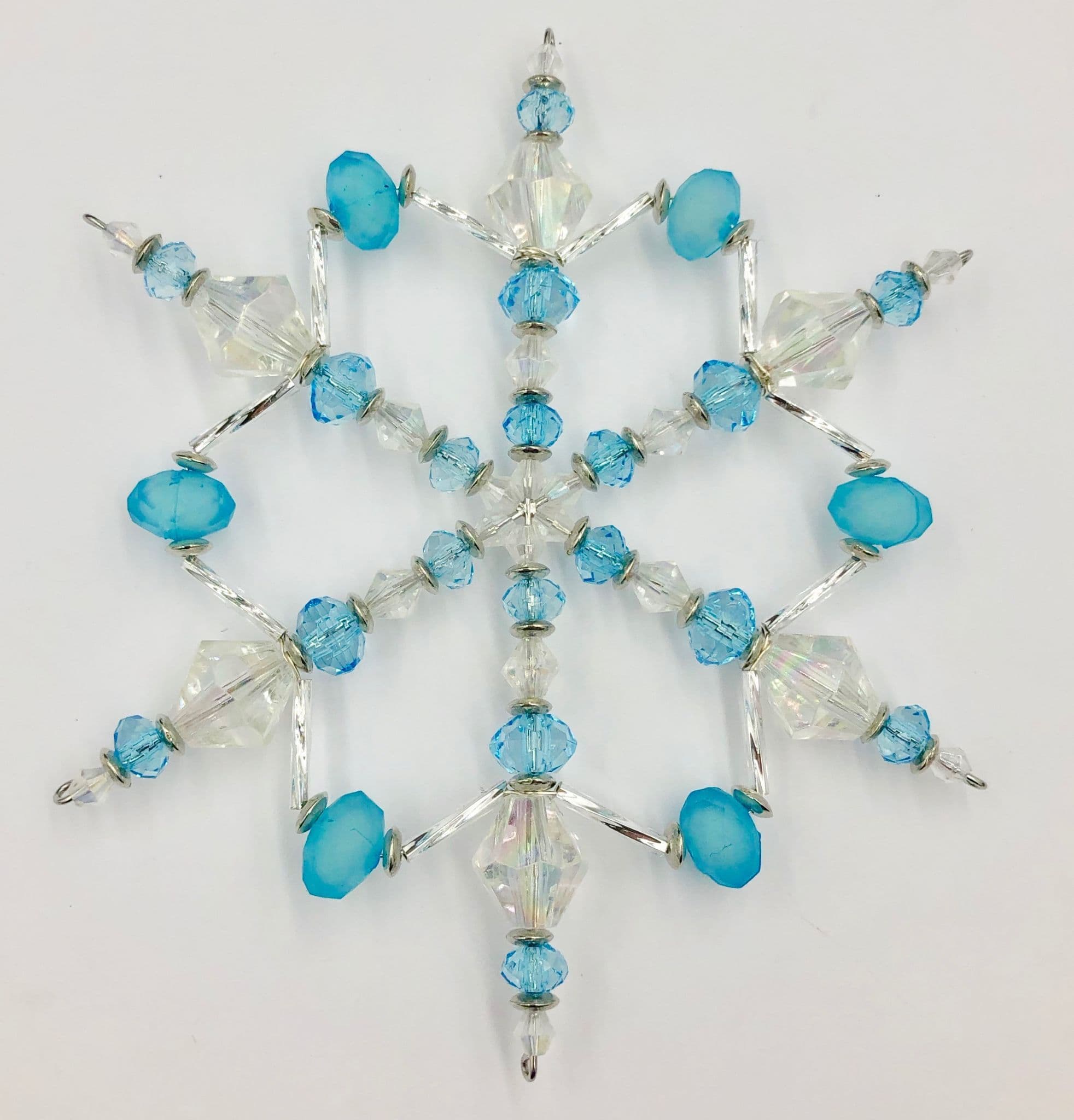 Spiders web snowflake design - blue ab - makes 7 - sws002 1