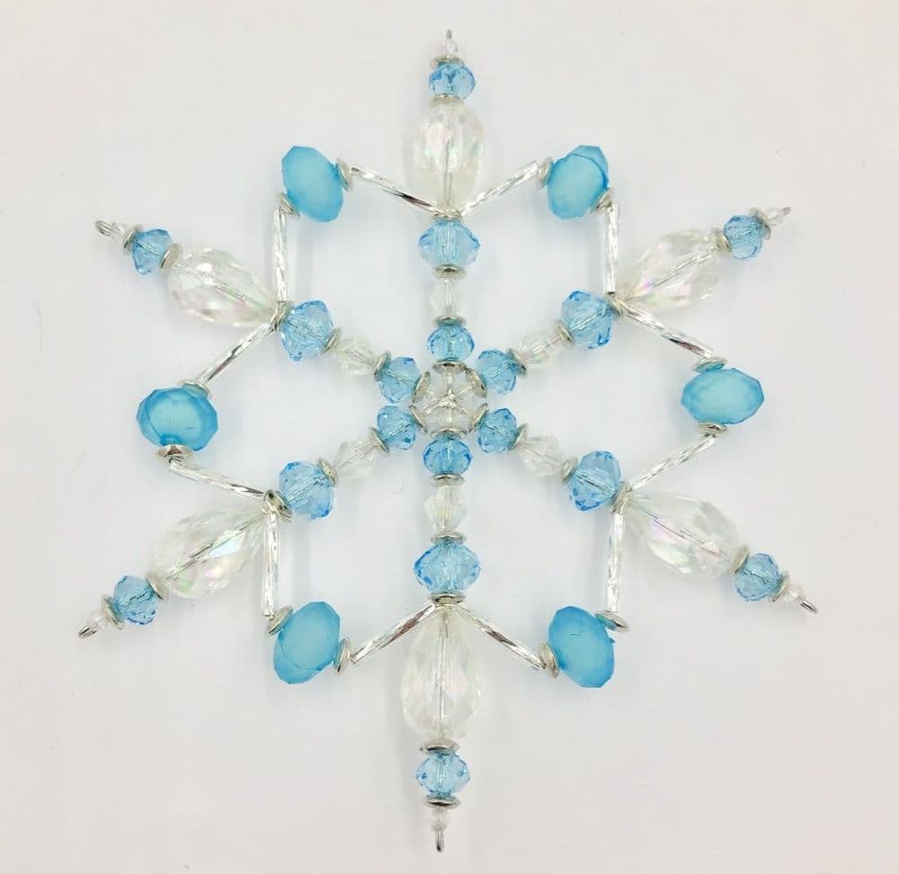 Spiders web snowflake design - blue ab - makes 7 - sws002 1