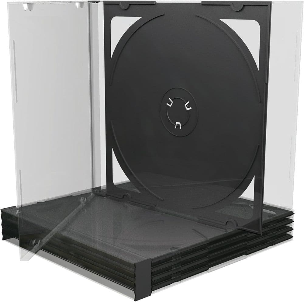 10 Black Double Jewel 10 4mm spine CD cases