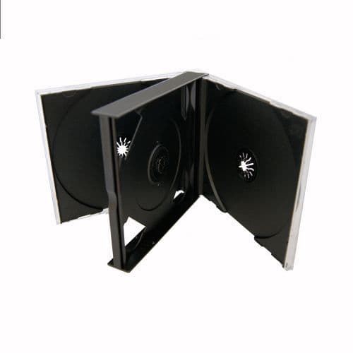 5 Black Multiway 3 ways Jewel 24mm spine CD cases