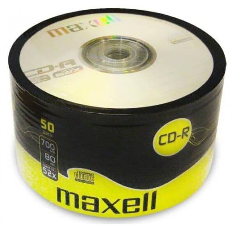50 Genuine Maxell Blank CD-R CD discs 80 Min 700MB Extra Protection ...