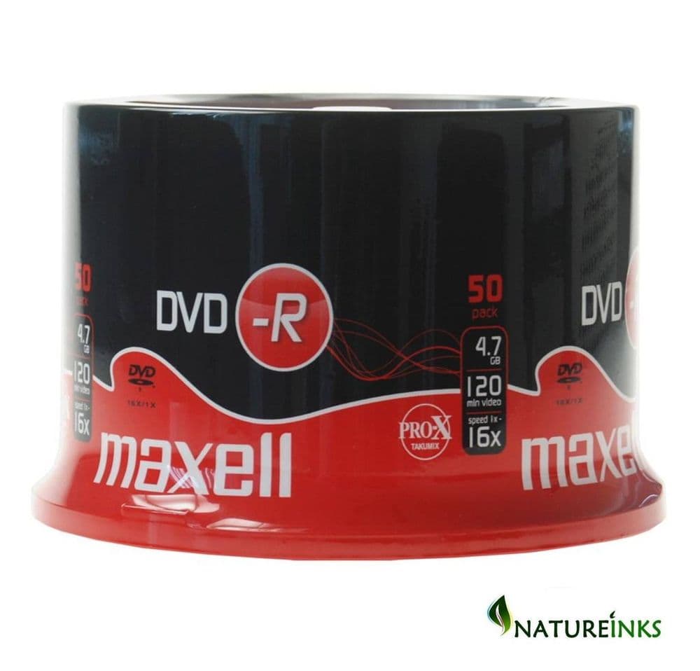 50 Maxell 275610 DVD-R 16x 4 7 GB 120 mins Blank Discs Spindle / Cakebox