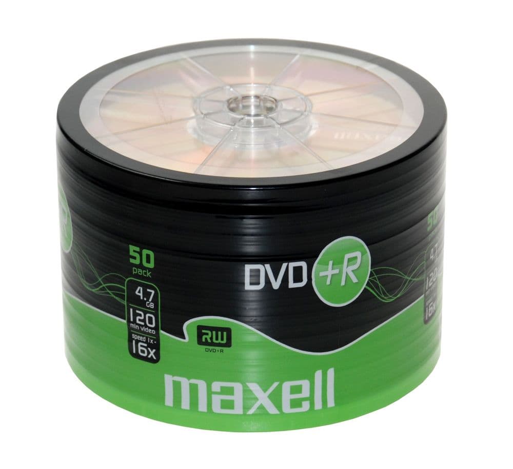 50 MAXELL Blank DVD Disc DVD R 4 7GB 16x SPEED 120mins 275736