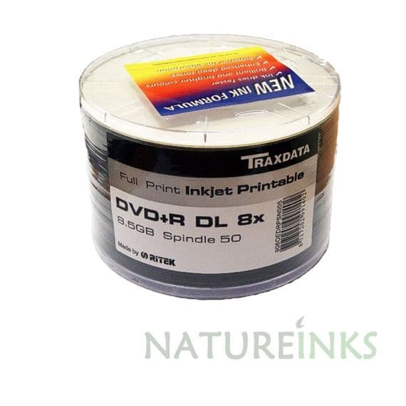 50 Traxdata White Printable 8 5GB 240min DVD R DL 8x Dual layer Ritek