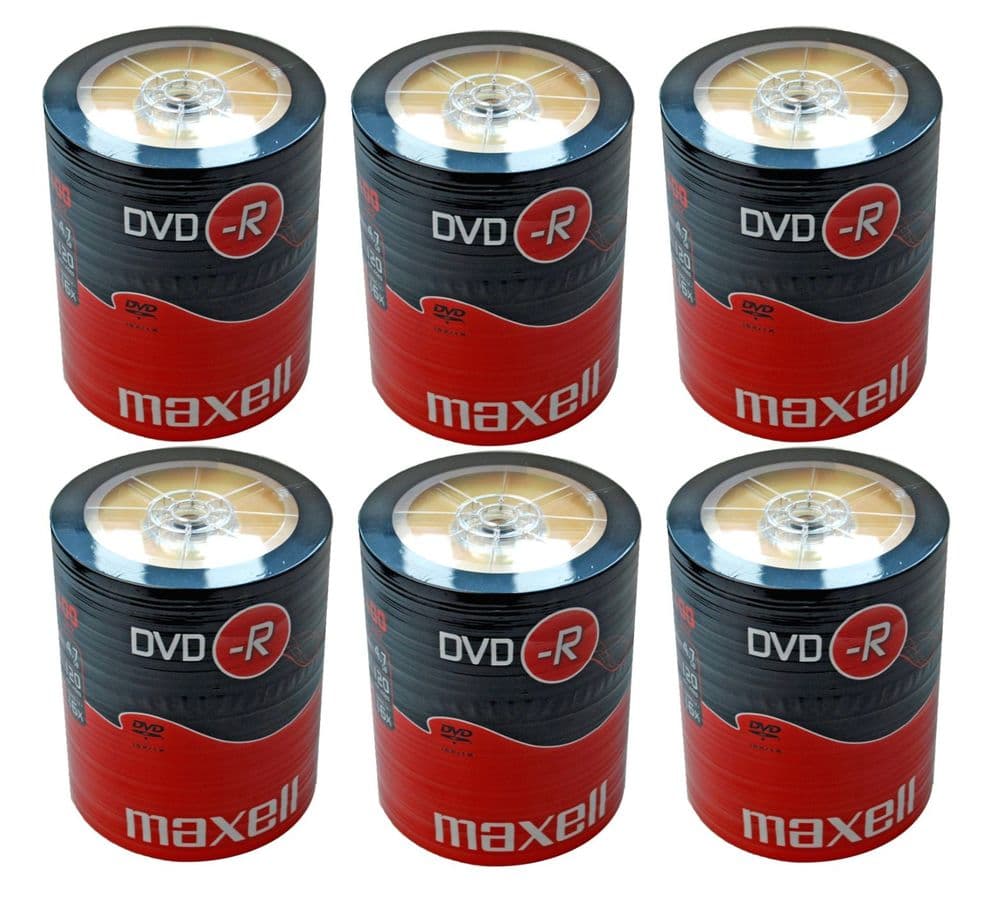 600 Genuine Maxell DVD-R 16x 4 7GB Blank DVD Media discs Shrinkwrap 275733 RITEK