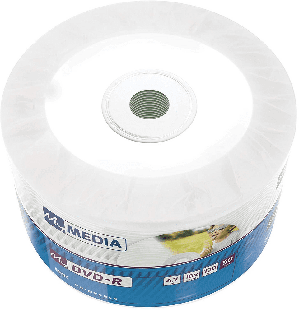 DISCONTINUING 50 Mymedia Full White Printable Blank DVD-R 16x Discs 4 ...