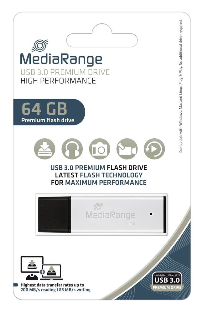 MediaRange 64GB USB 3 2 Gen 1 High Performance Flash Memory Pen Drive ...