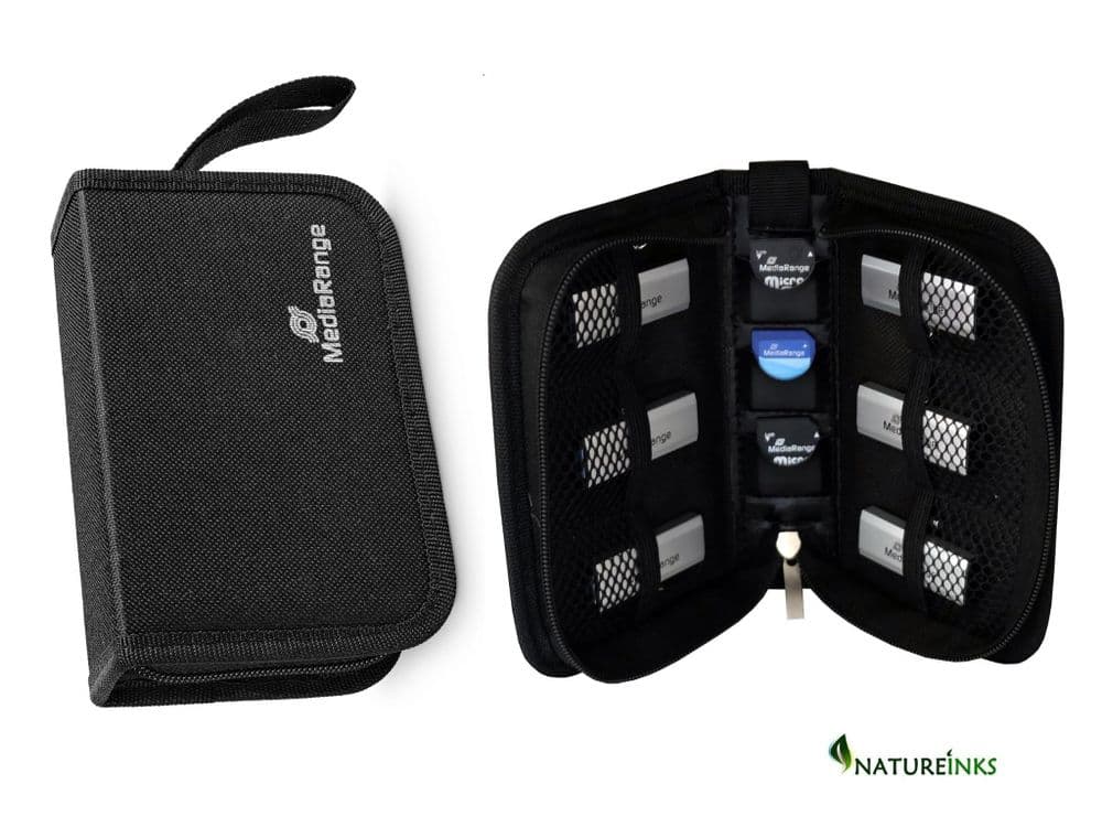 MediaRange Media storage wallet for 6 USB Flashdrives 3 SD Memory cards ...