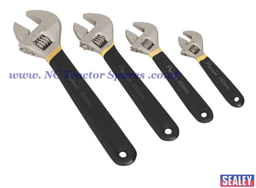 Adjustable Wrench Set 4pc Ni-Fe Finish