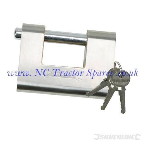 Close Armoured Shutter Lock Padlock 90mm Silverline