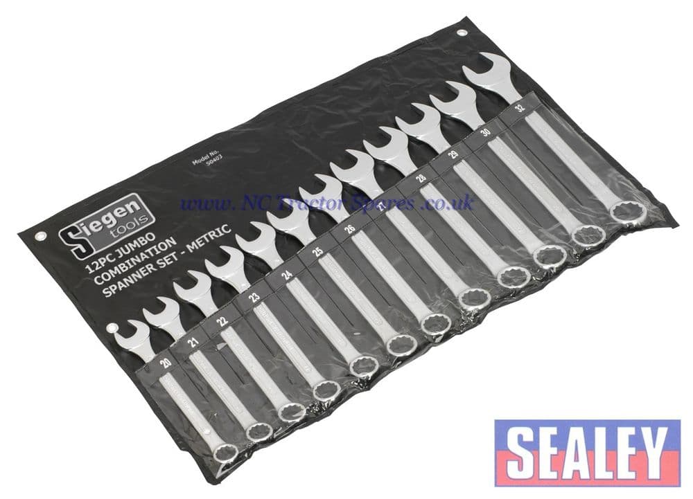 Combination Spanner Set 12pc Jumbo Metric