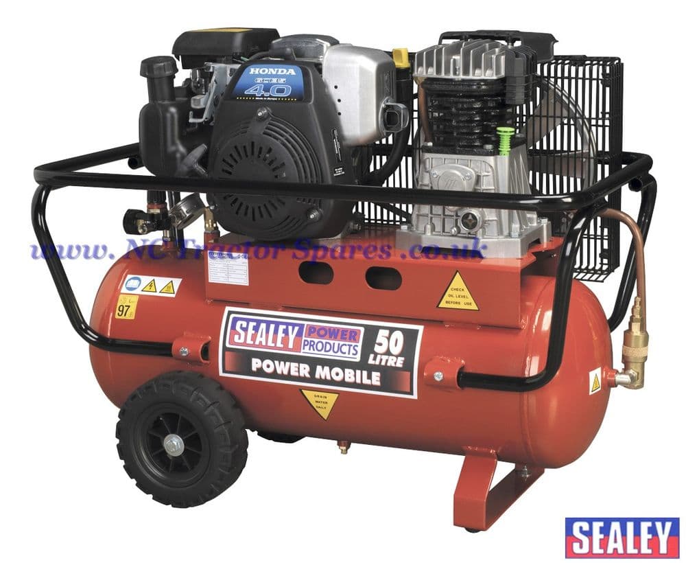 Compressor 50ltr Belt Drive Petrol Engine 4hp
