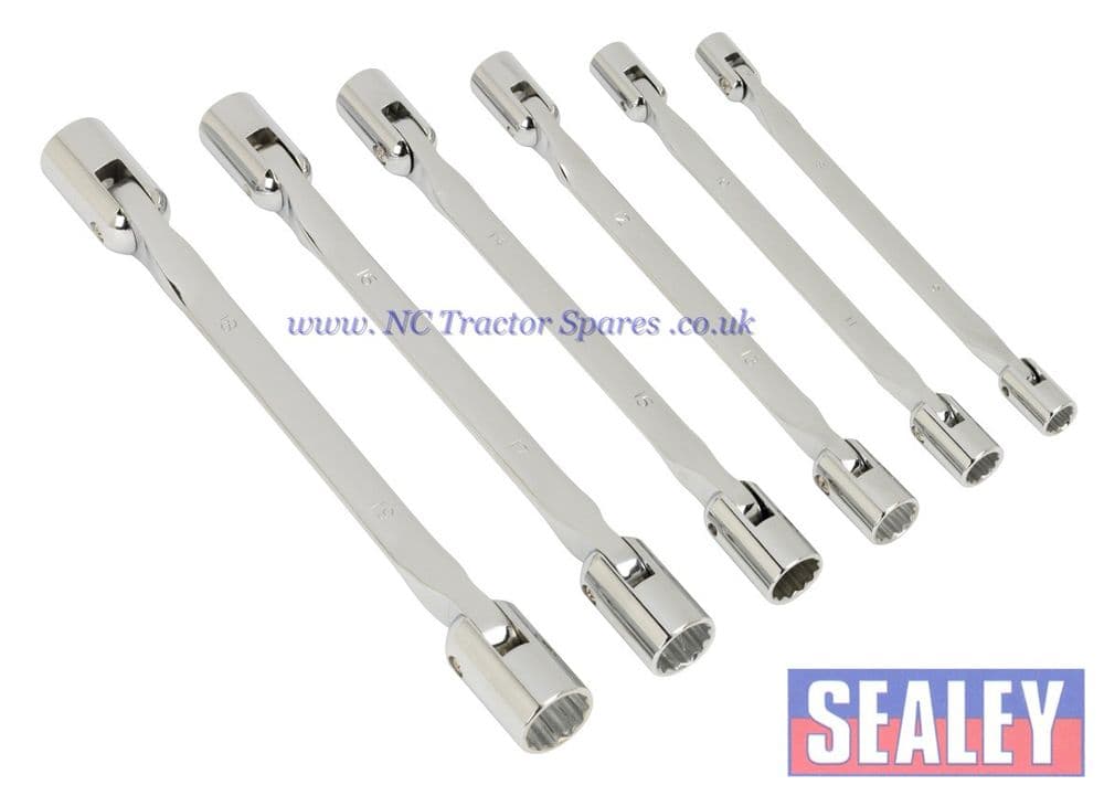 Double Flexi-Head Socket Spanner Set 6pc Metric