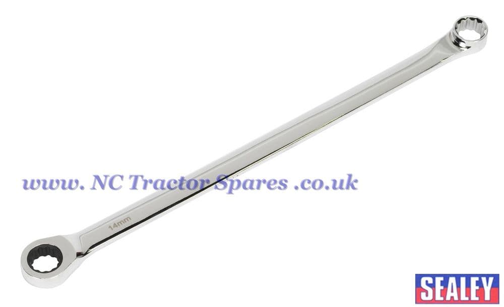 Double Ring Ratchet/Fixed Spanner Extra-Long 14mm