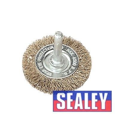 Flat Wire Brush 50mm with 6mm Shaft