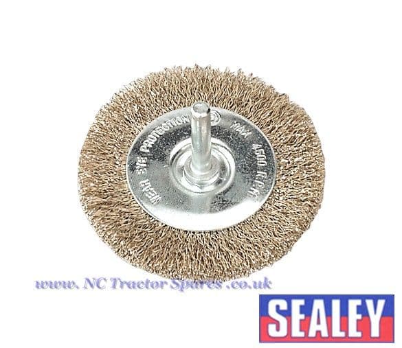 Flat Wire Brush 75mm with 6mm Shaft