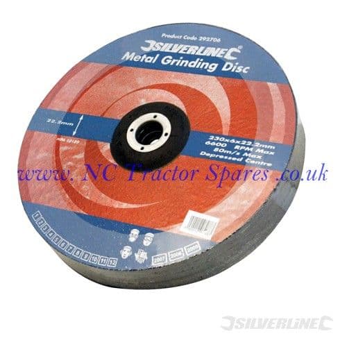 Metal Grinding Discs Depressed Centre 5pk 230 x 6 x 22 2mm Silverline
