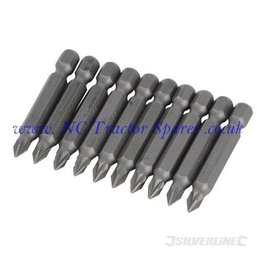 PZD 50mm Cr-V Screwdriver Bits 10pk No 1 Silverline