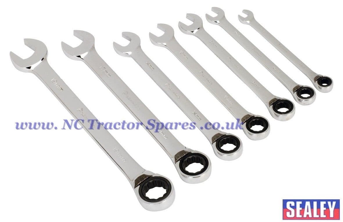 Reversible Ratchet Combination Spanner Set 7pc Metric