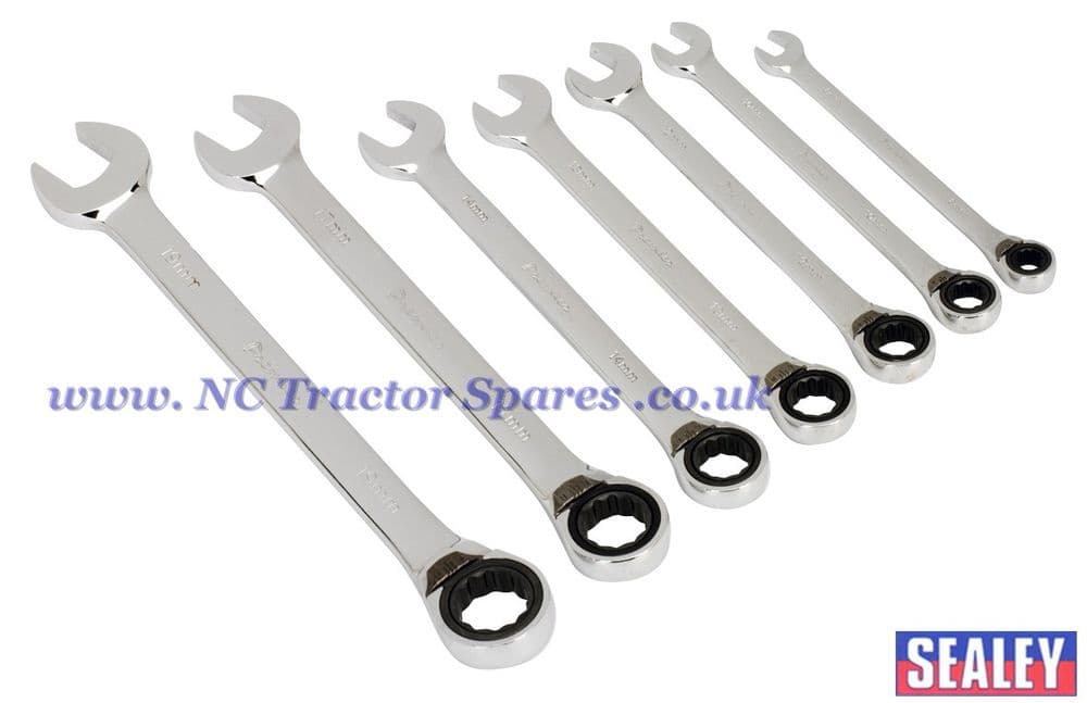 Reversible Ratchet Combination Spanner Set 7pc Metric