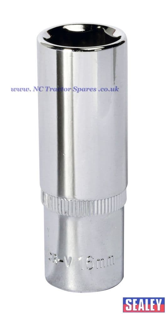 WallDrive Socket 16mm Deep 3/8"Sq Drive Fully Polished