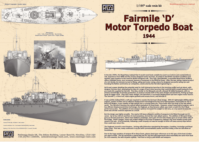 1/144th scale Fairmile D MTB 1944