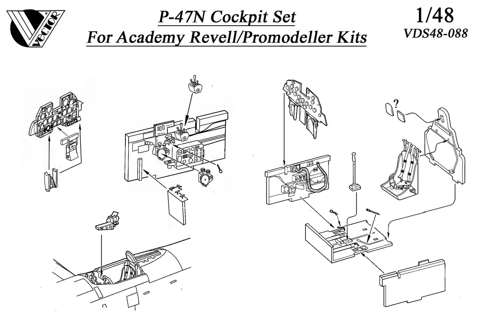 P-47N Cockpit for Academy and Revell/Promodeller kits