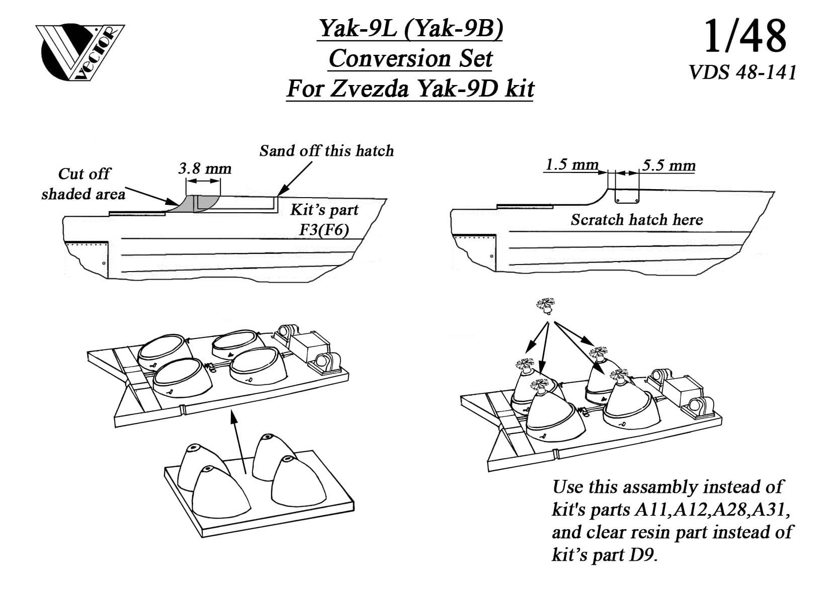 Yak-9B conversion set