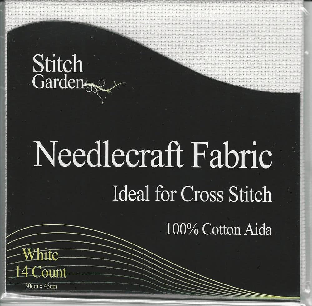 14-count Aida Cloth - Pre-cut pack - WHITE - 30cm x 45cm