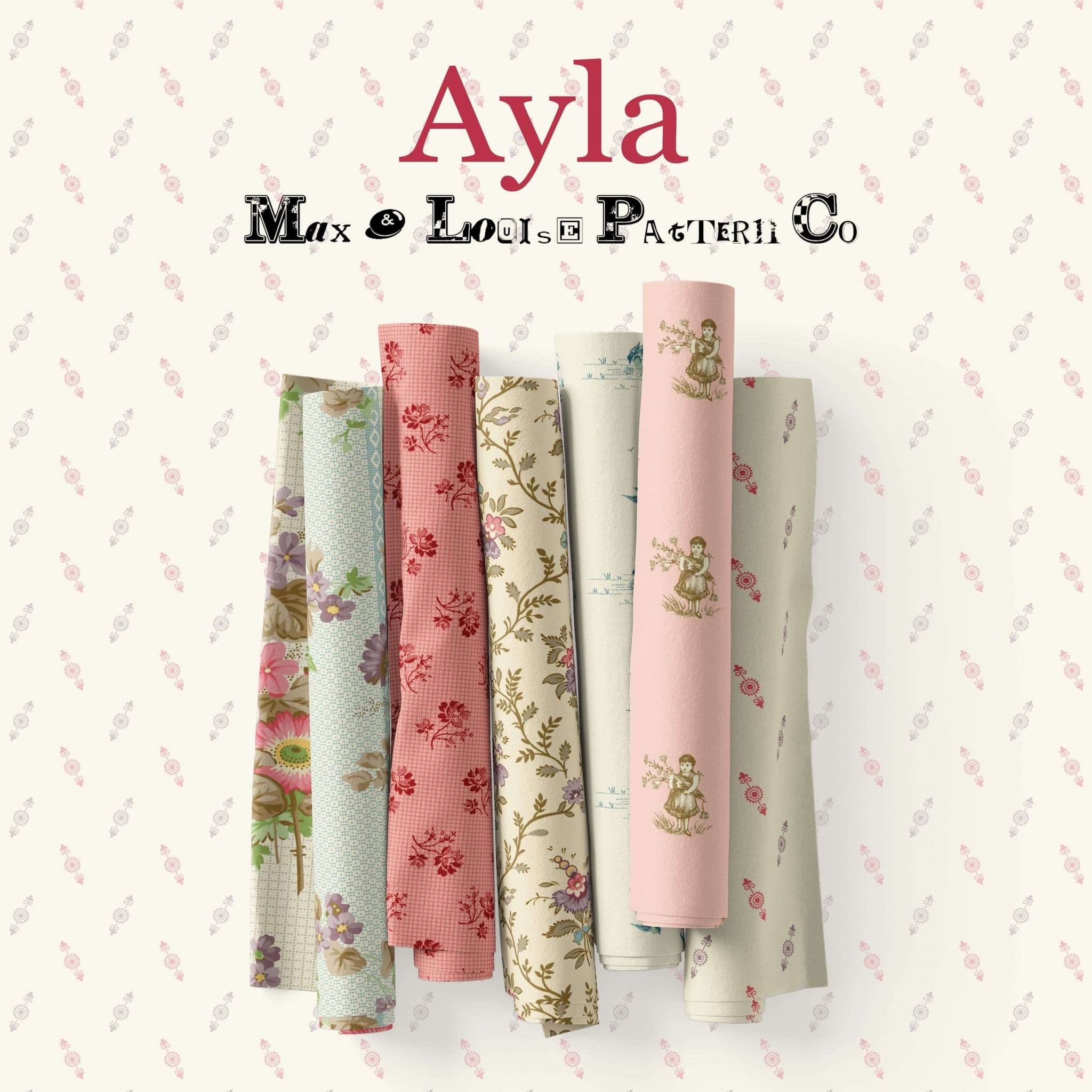 9474 - Ayla - Max & Louise - Brown Birds on Pale Mauve - 1727 P ...