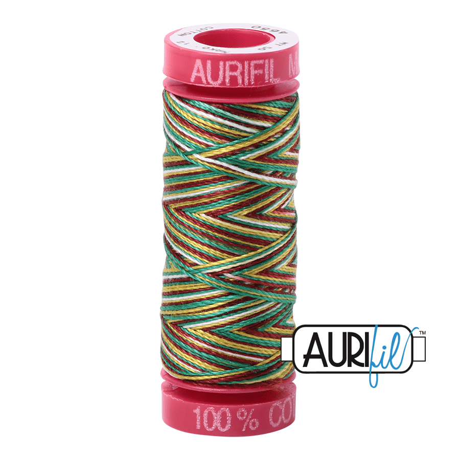 Aurifil 12 Cotton Thread - 4650 Green/Brown Variegated