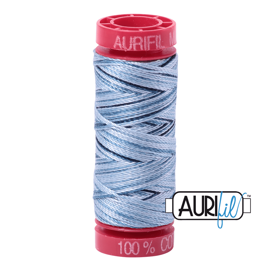 Aurifil 12 Cotton Thread - 4669 Blues Variegated