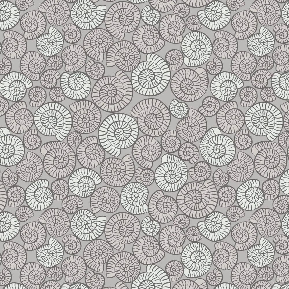Dino Glow - 8393 - Ammonites on Grey - Lewis & Irene A673 1 - Cotton Fabric