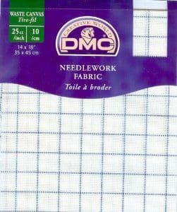 DMC Waste Canvas - Pre-cut pack - Blanc White - 25 count