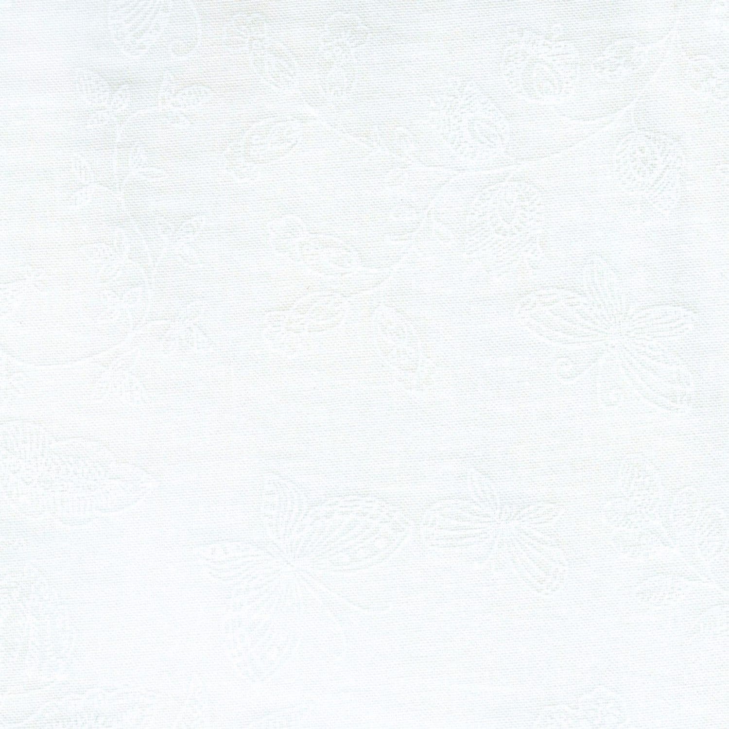 W108133 - White on White Floral Butterfly - 108" Extra Wide Backing ...